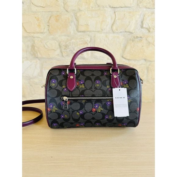 Coach | Bags | Coach Country Floral Medium Rowan Satchel Crossbody ...